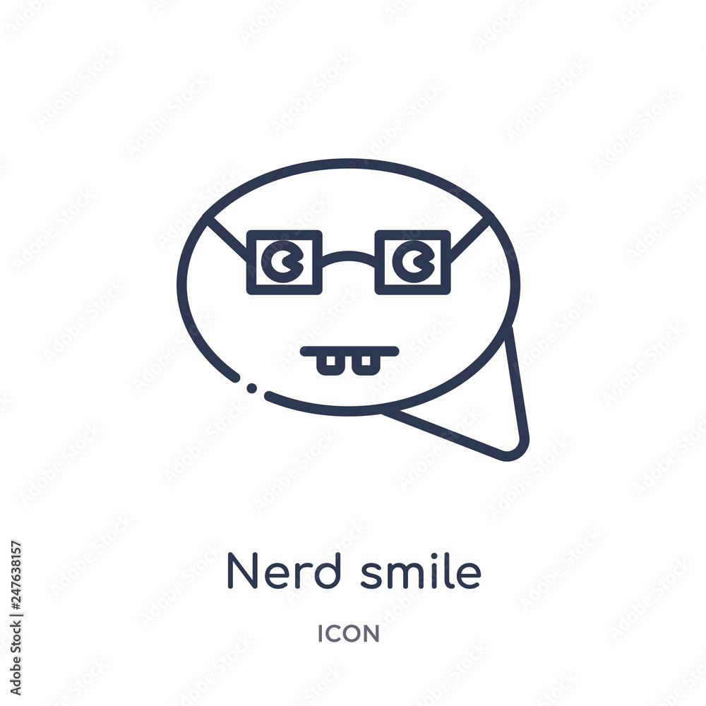 nerd smile icon from user interface outline collection. Thin line nerd ...