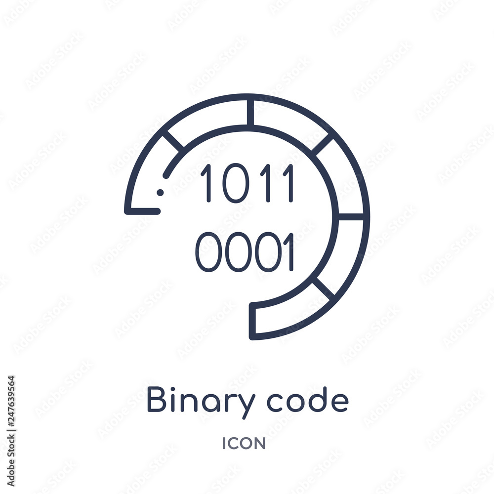 Binary Code Loading Icon From User Interface Outline Collection Thin Line Binary Code Loading