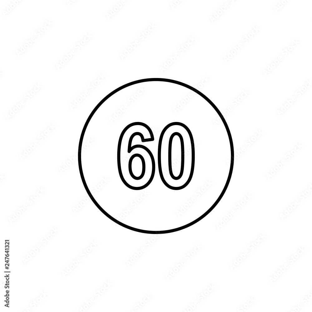 speed 60 icon. Signs and symbols can be used for web, logo, mobile app ...