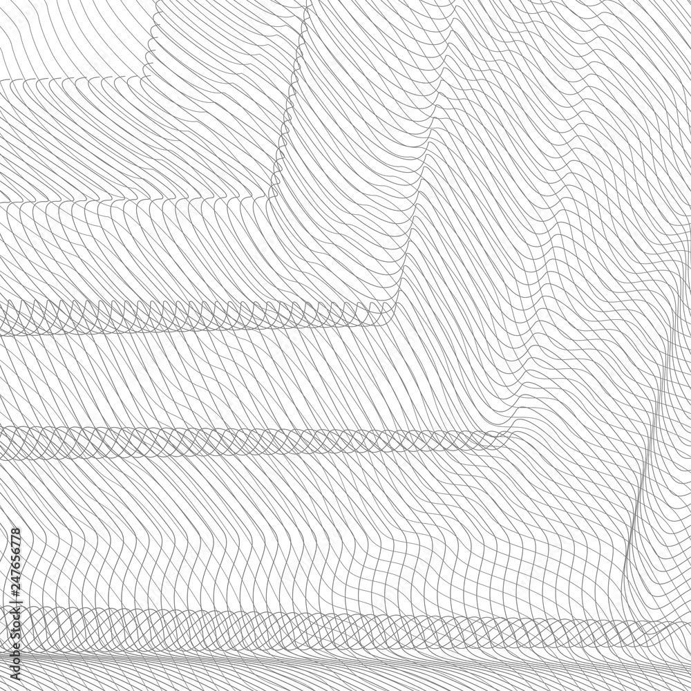 Stock-Vektorgrafik „Geometrical background. Thin gray net draped in the ...