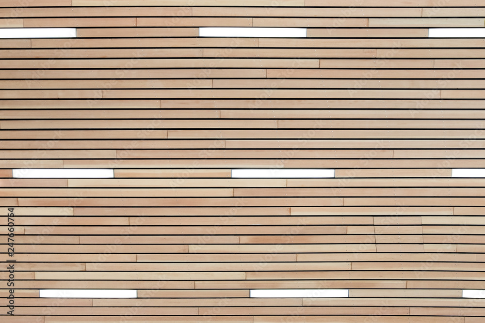 Architectural light wood ceiling with integrated light panels ...