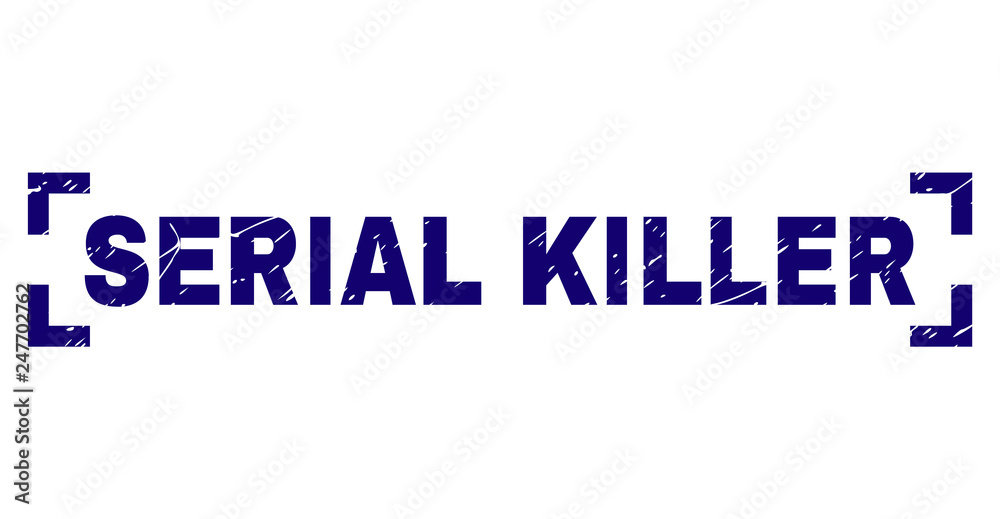 SERIAL KILLER title seal print with grunge texture. Text title is ...