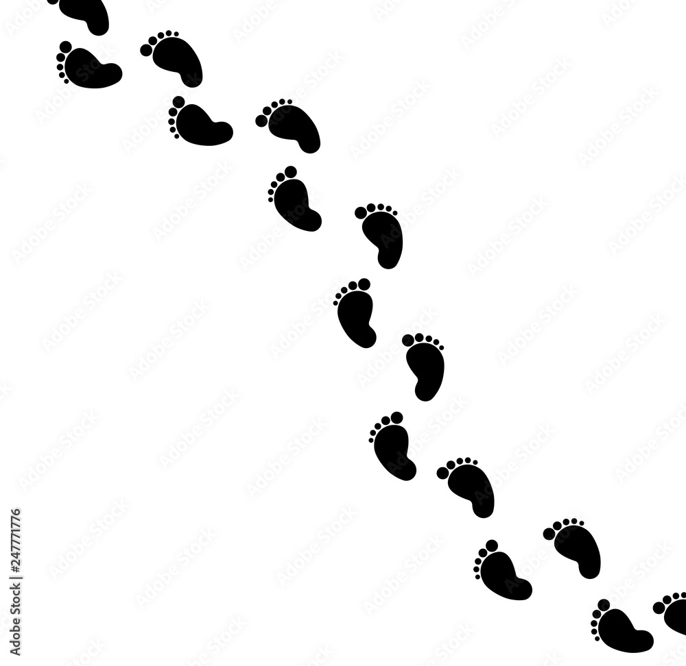 Kid footprints vector icon set. Stock Vector | Adobe Stock
