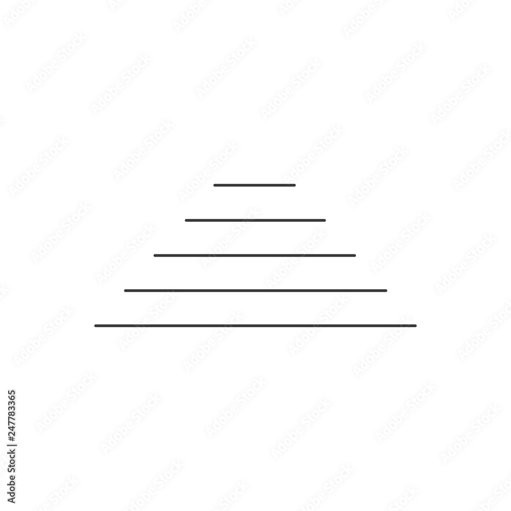 Abstract line Pyramid for infographics. Linear diagram, chart with 6 ...