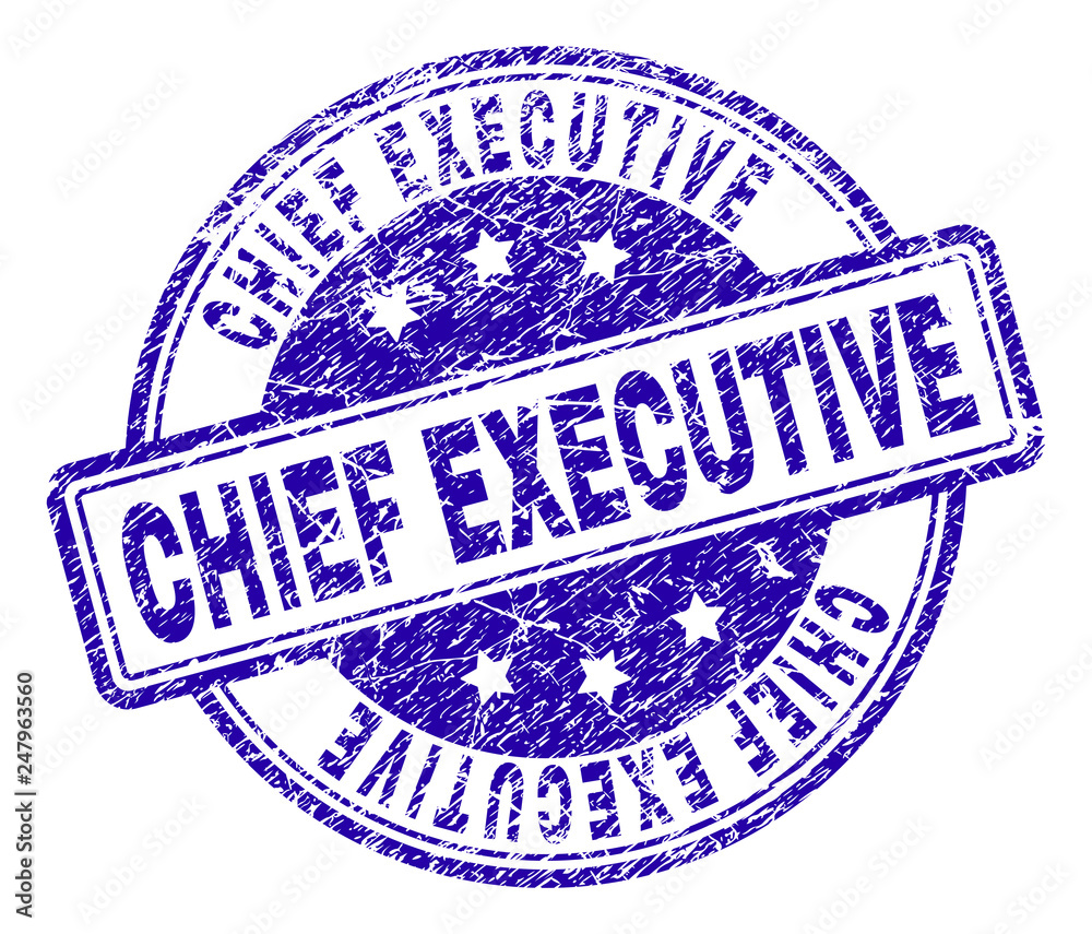 CHIEF EXECUTIVE stamp seal imprint with grunge effect. Designed with ...