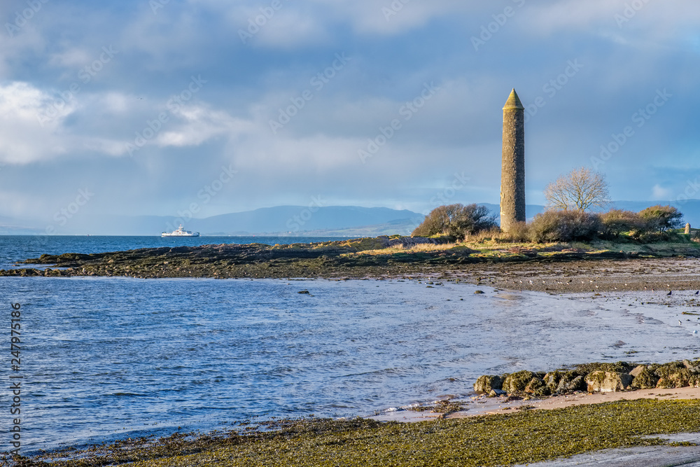 Largs Foreshore and the Ancient Pencil Monument Commemorating the ...