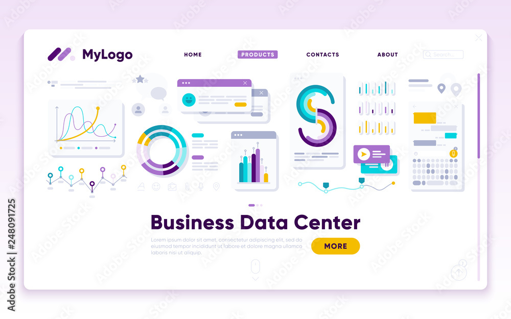 Infographic dashboard template. Modern ui interface, chart and diagrams ...