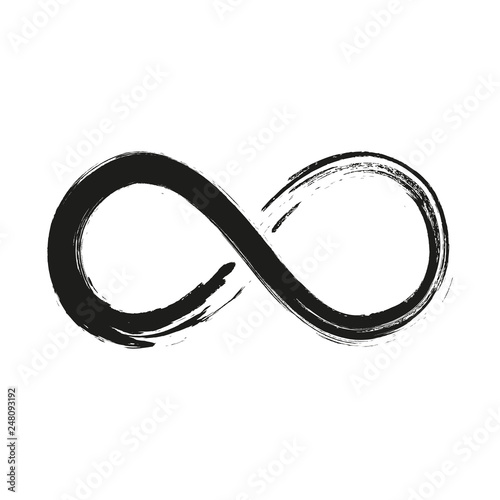 Grunge infinity symbol. Hand painted with black paint. Grunge brush ...