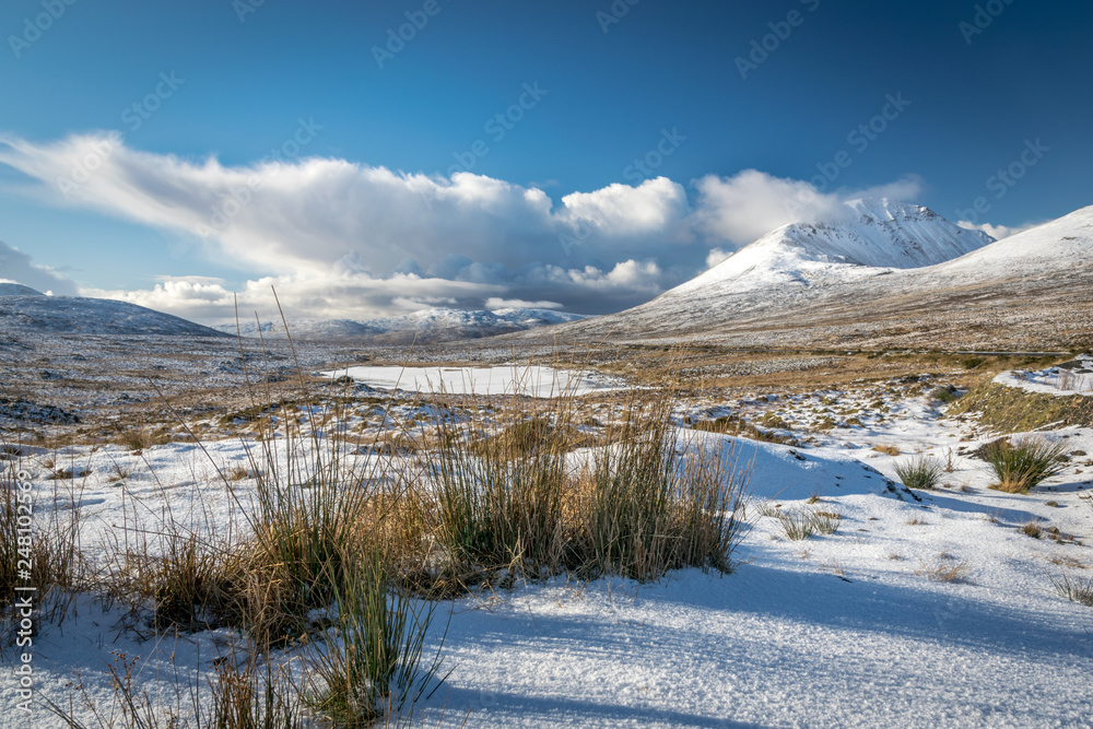 Snowy Mountain Grassland Stock Photo | Adobe Stock