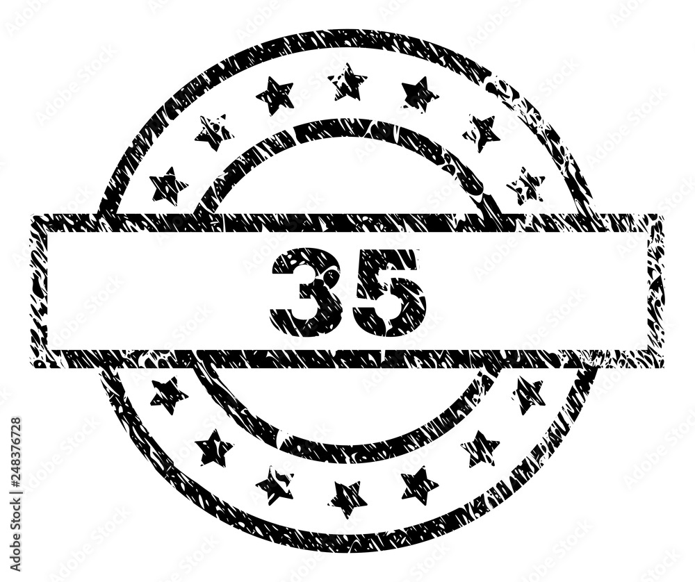 35 stamp seal watermark with distress style. Designed with rectangle ...