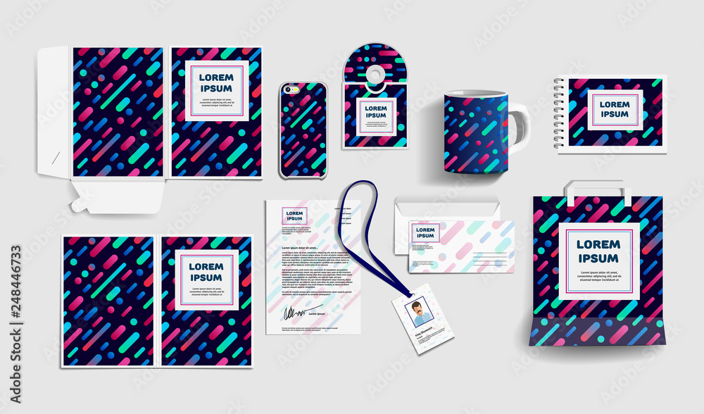 Corporate identity business items. Editable corporate identity template ...