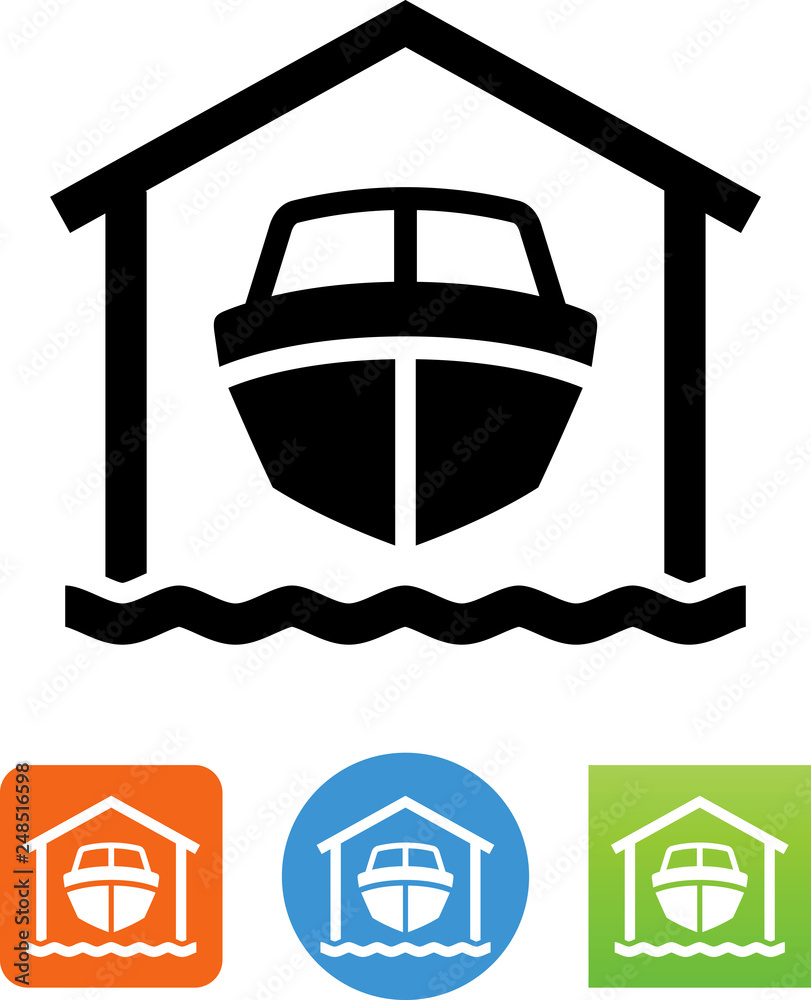 Boat In Drydock Icon Stock Vector | Adobe Stock