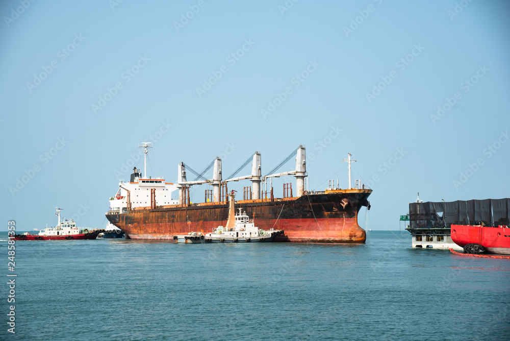 Photo Stock the ship under navigating by pilot and port control to ...