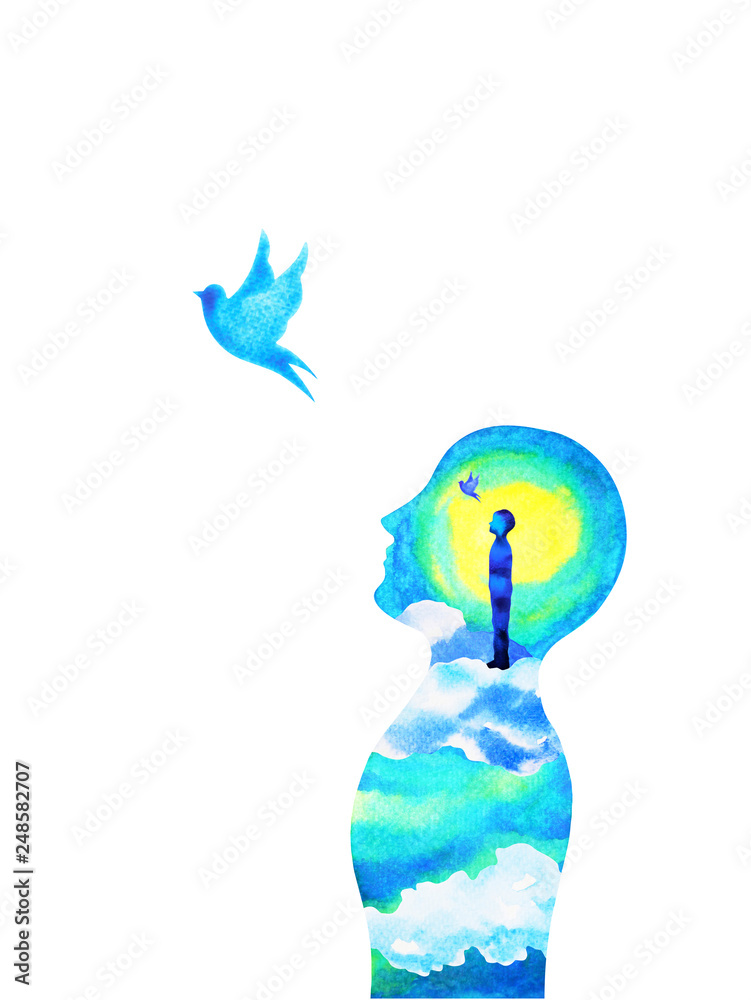 human head, chakra power, fantasy abstract thinking, world, universe ...
