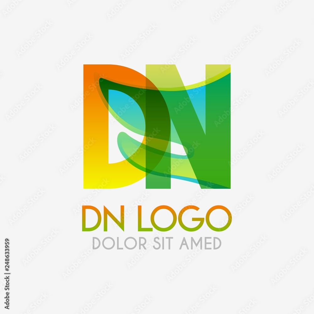 The DN logo with striking colors and gradations, modern and simple for ...