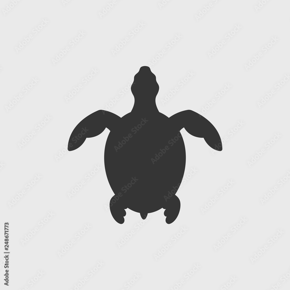 Sea turtle silhouette vector illustration Stock Vector | Adobe Stock