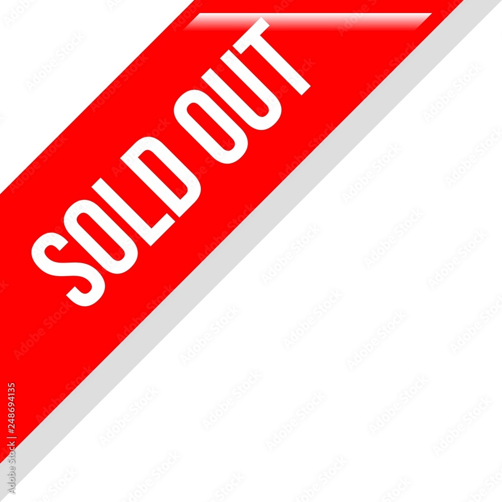 Corner Ribbon Sold Out Banner Vector, Illustration 스톡 벡터 | Adobe Stock