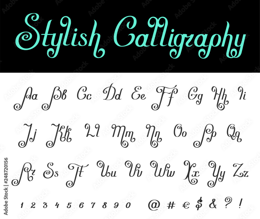 Calligraphy Handwritten Classic Vintage vector Font. Lettering ...