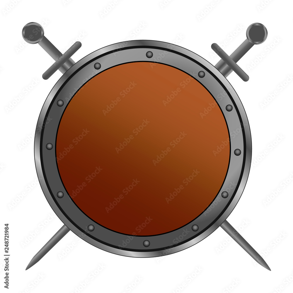 shield, sword, medieval, swords, arms, two, knight, isolated, steel ...