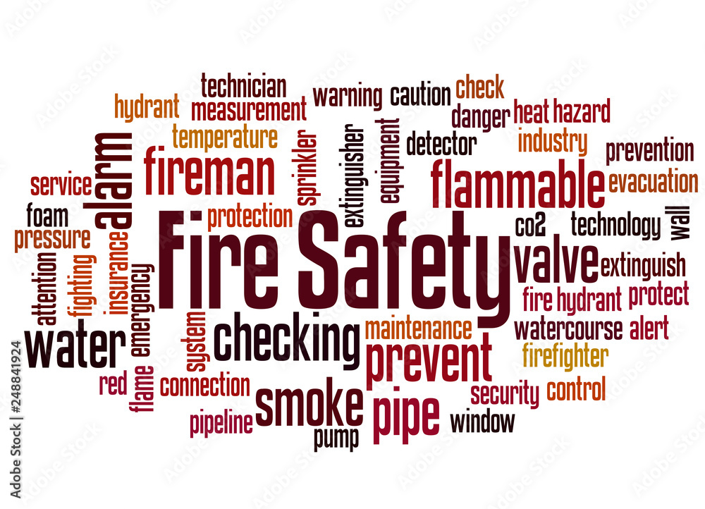 Fire Safety word cloud concept Stock Illustration | Adobe Stock