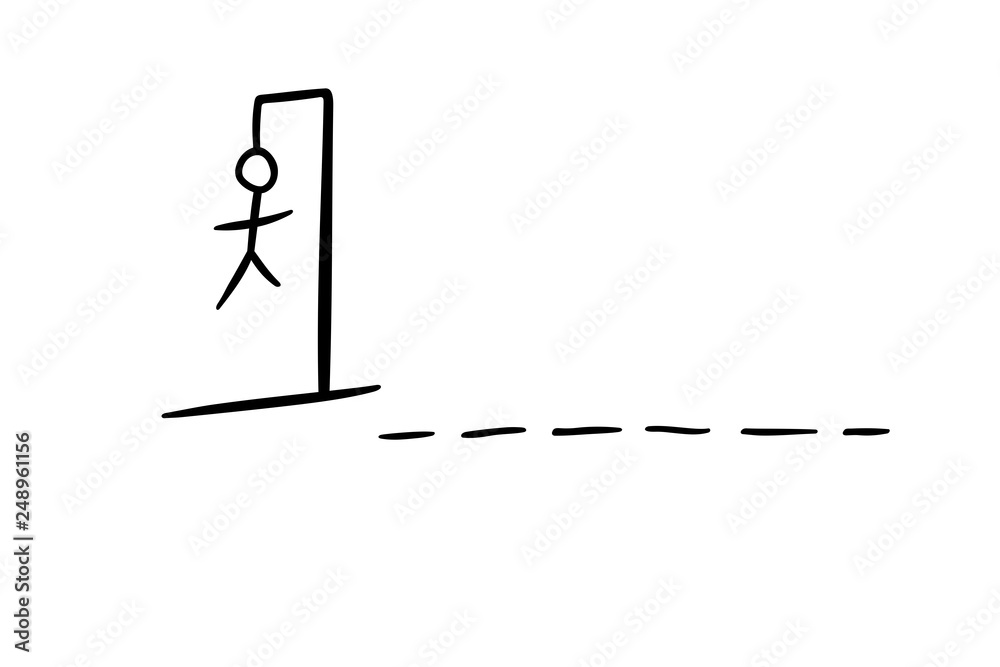 Drawing of an unsolved hangman game, vector illustration Stock Vector ...
