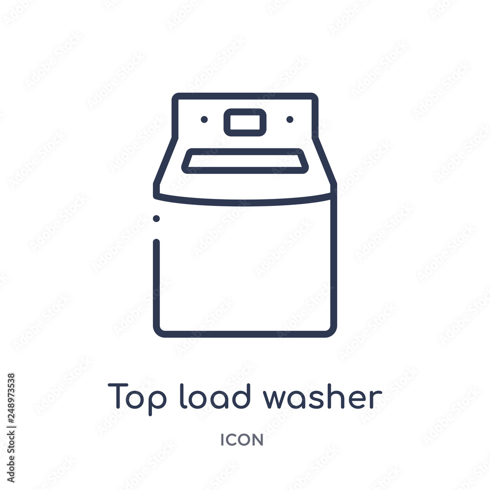 top load washer icon from tools and utensils outline collection. Thin ...