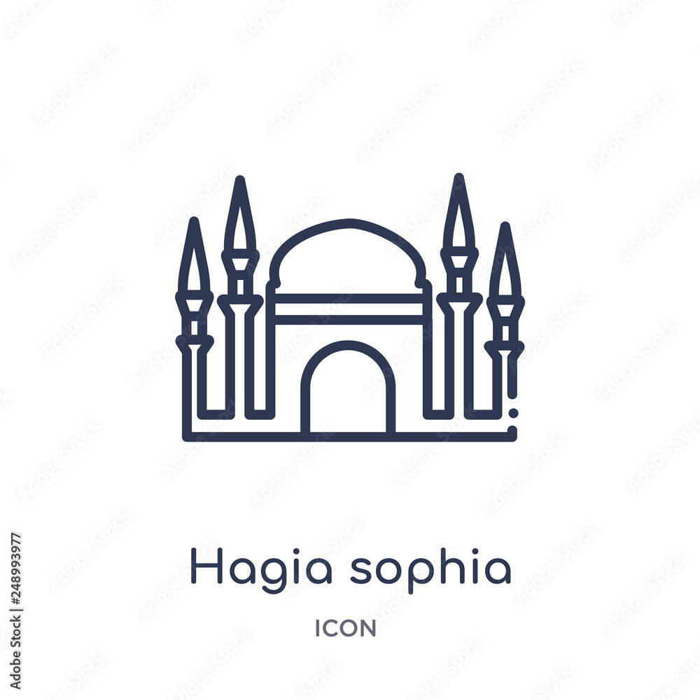 hagia sophia icon from monuments outline collection. Thin line hagia ...