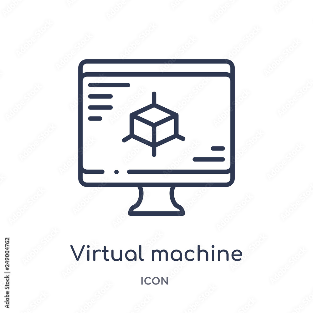 virtual machine icon from technology outline collection. Thin line ...