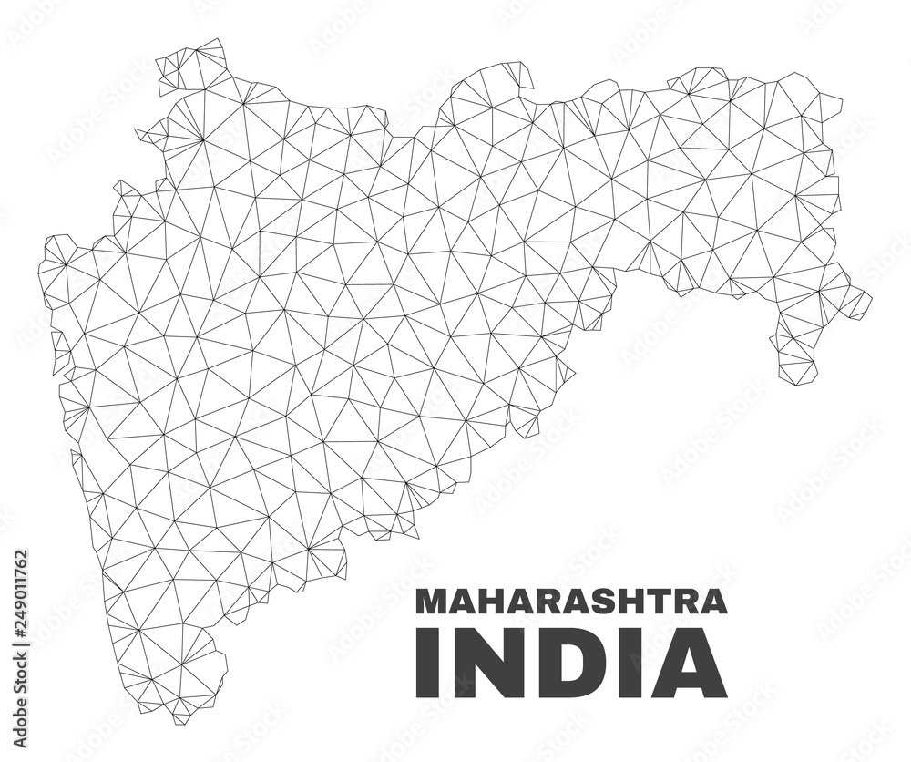 Abstract Maharashtra State map isolated on a white background ...
