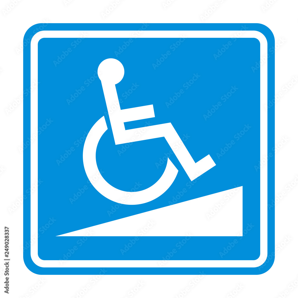 Wheelchair Ramp vector sign Stock Vector | Adobe Stock