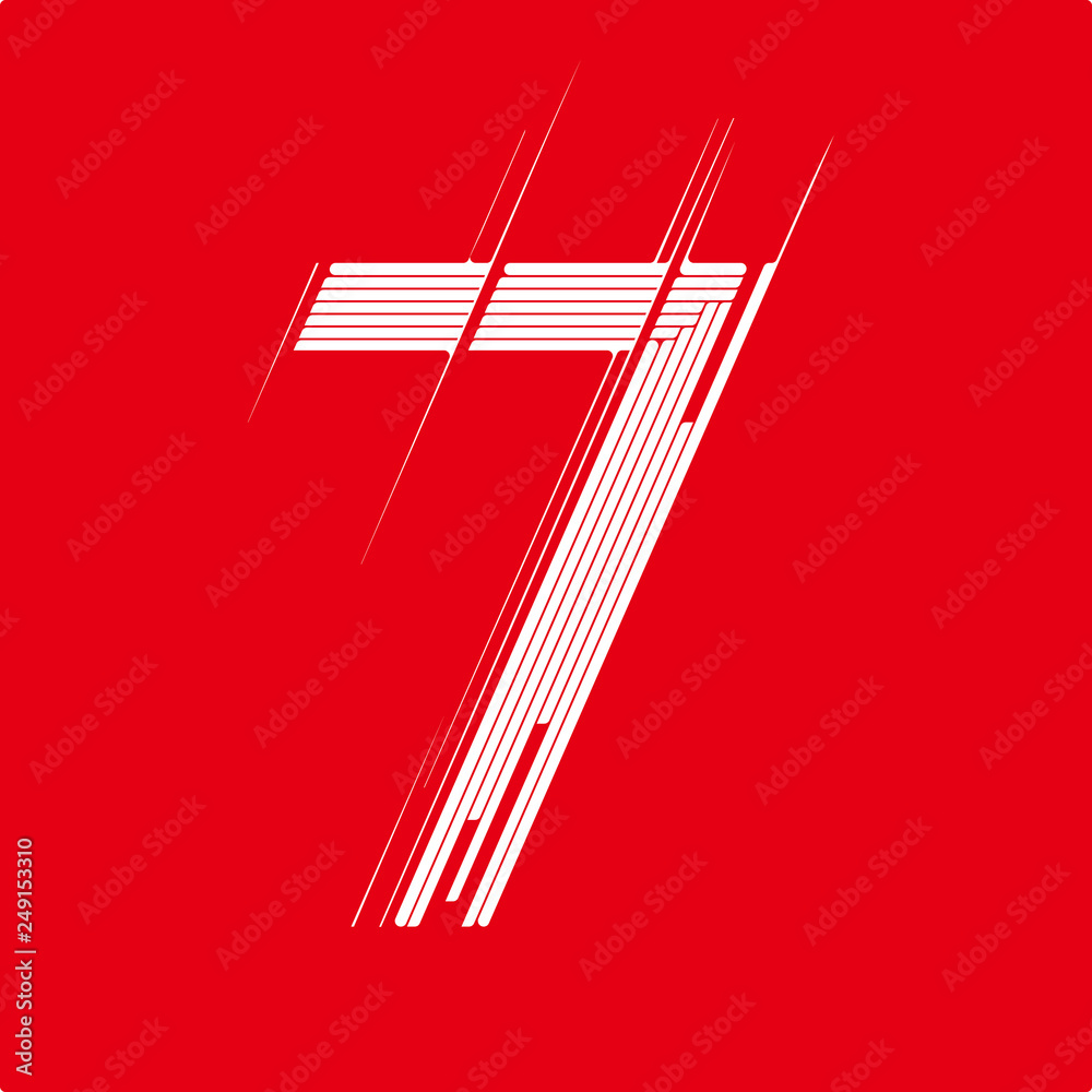 Number 7 Seven Symbol Stock Vector | Adobe Stock