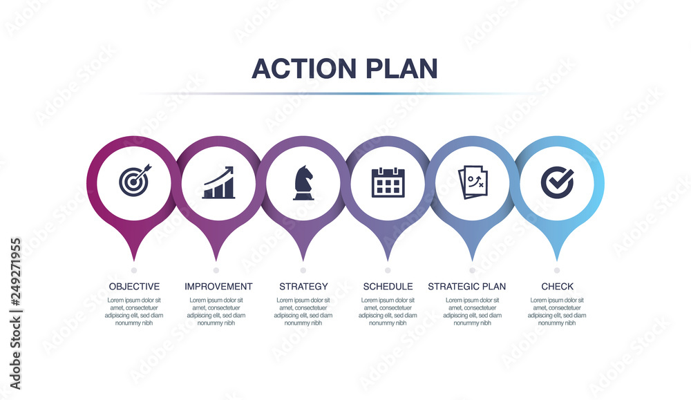 Vector de Stock ACTION PLAN INFOGRAPHIC CONCEPT | Adobe Stock