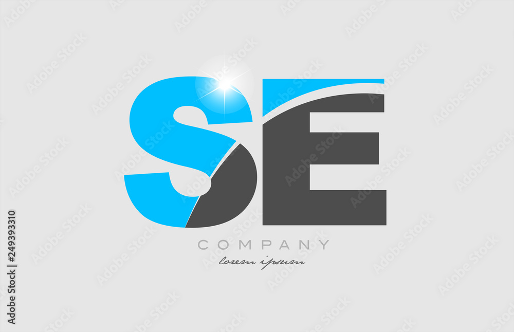 combination letter se s e in grey blue color alphabet for logo icon ...