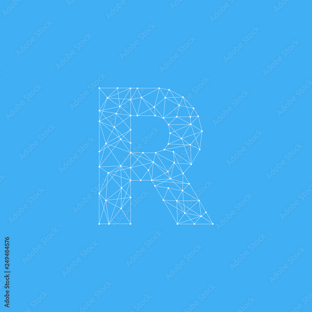 Vector Logo Letter R Dots Lines Detailed Stock Vector | Adobe Stock