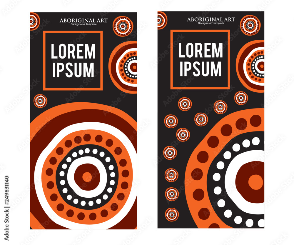 Aboriginal art background template vector Stock Vector | Adobe Stock