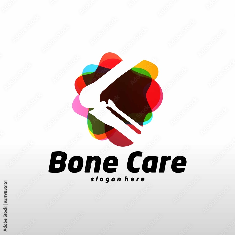 Knee joint bones vector logo for orthopedic clinics and diagnostic ...