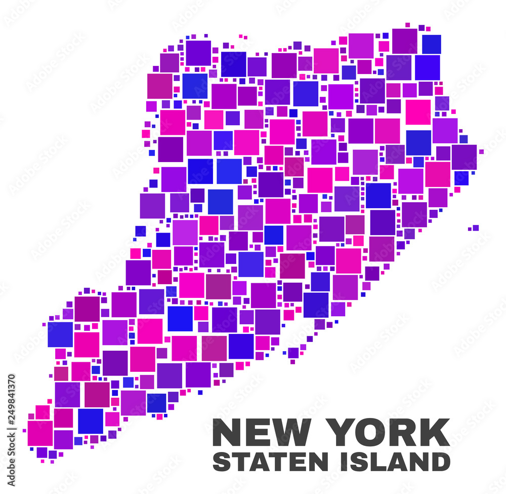 Mosaic Staten Island map isolated on a white background. Vector ...