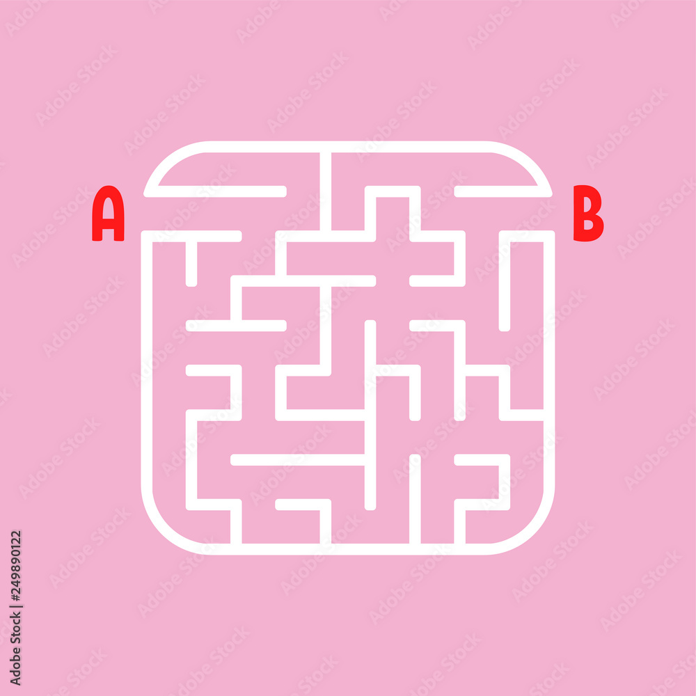 White square labyrinth. Kids worksheets. Activity page. Game puzzle for ...