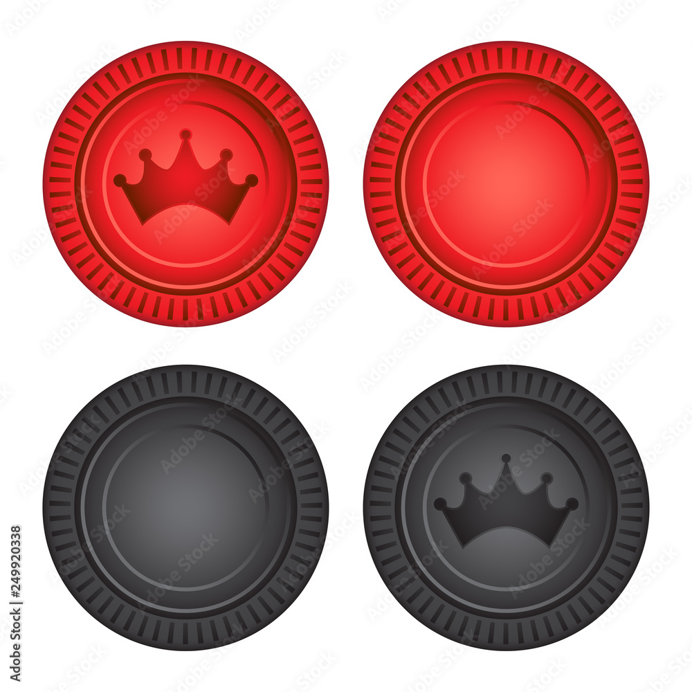 Checkers Board Game Pieces Vector Illustration Icon Symbol Graphic ...