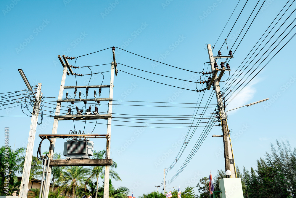 Transformer transmission electricity convert high voltage to low ...