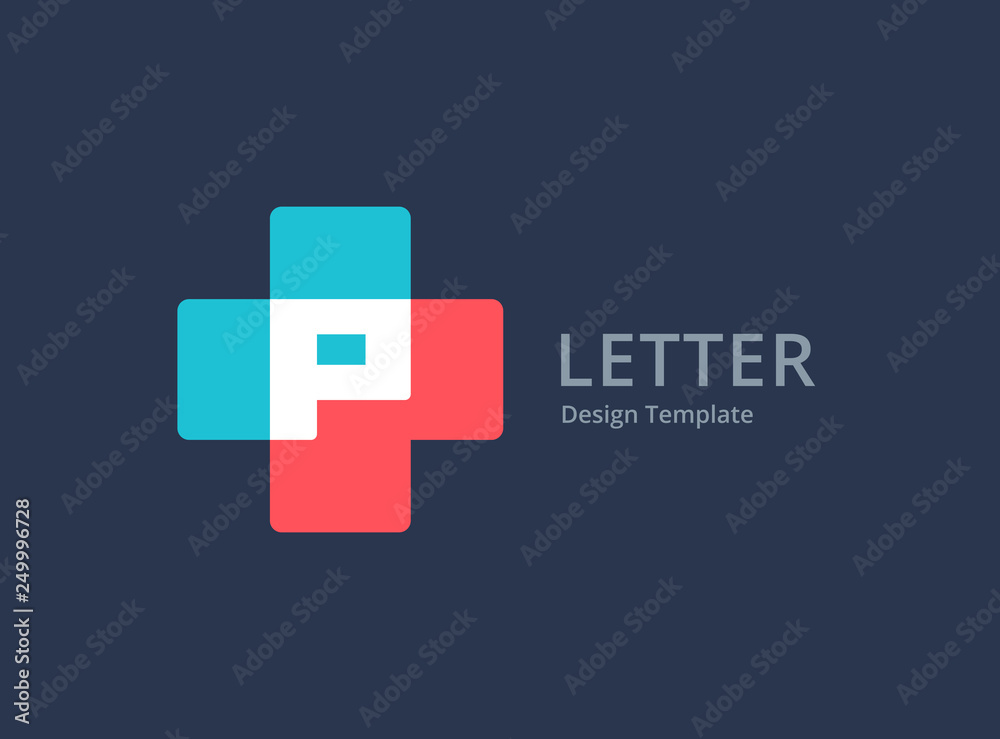 Letter P cross plus medical logo icon design template elements Stock ...