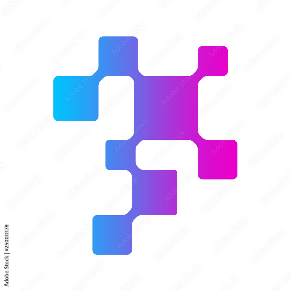 Digital technology, digital DNA, molecula logo. Logo template for ...