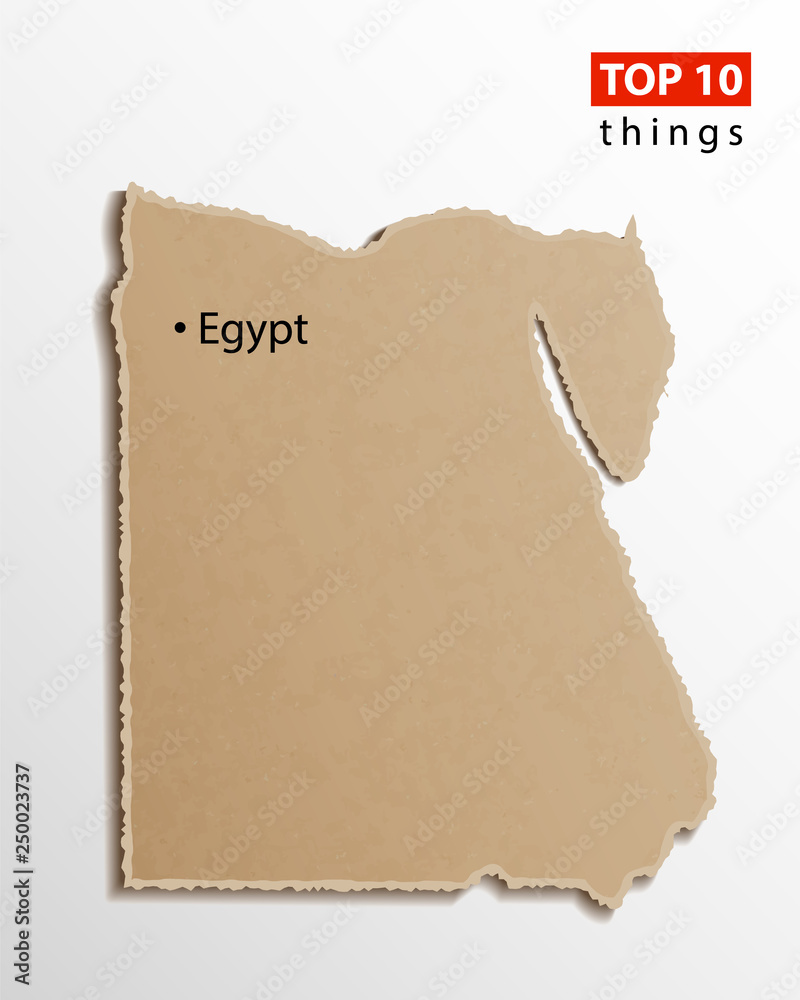 Egypt map vector. Egyptian maps craft paper texture. Empty template ...