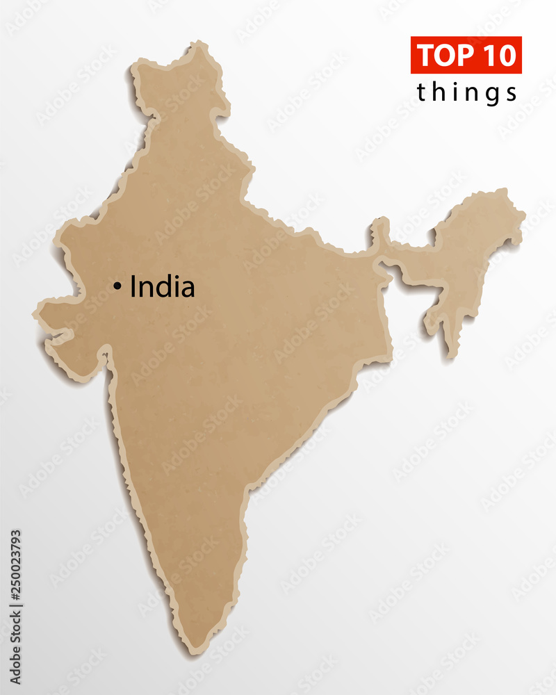 India map on craft paper texture. Template for infographics. Creative ...