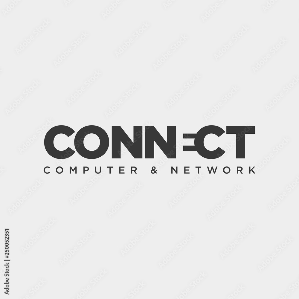 connect text logo template vector illustration icon element Stock ...