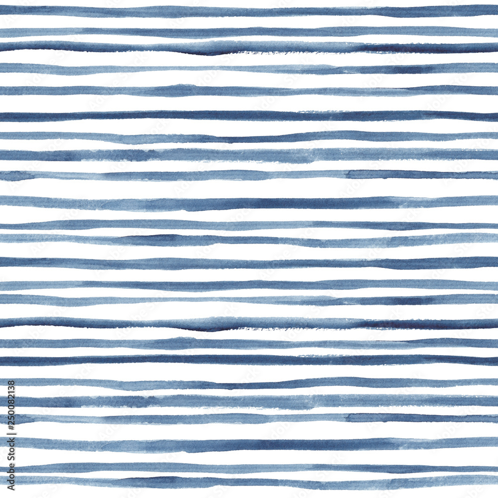 Hand painted indigo lines. Seamless watercolor pattern Stock ...
