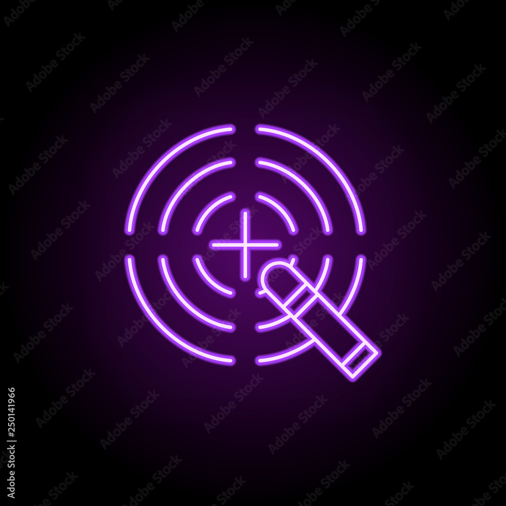 shooters game outline icon. Elements of Game development in neon style ...
