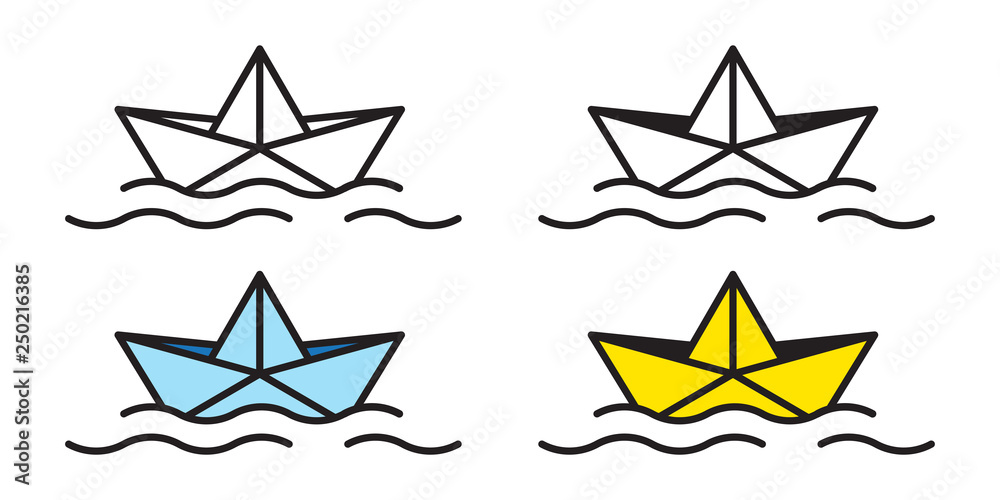 boat vector icon origami logo paper sailboat yacht Nautical maritime ...