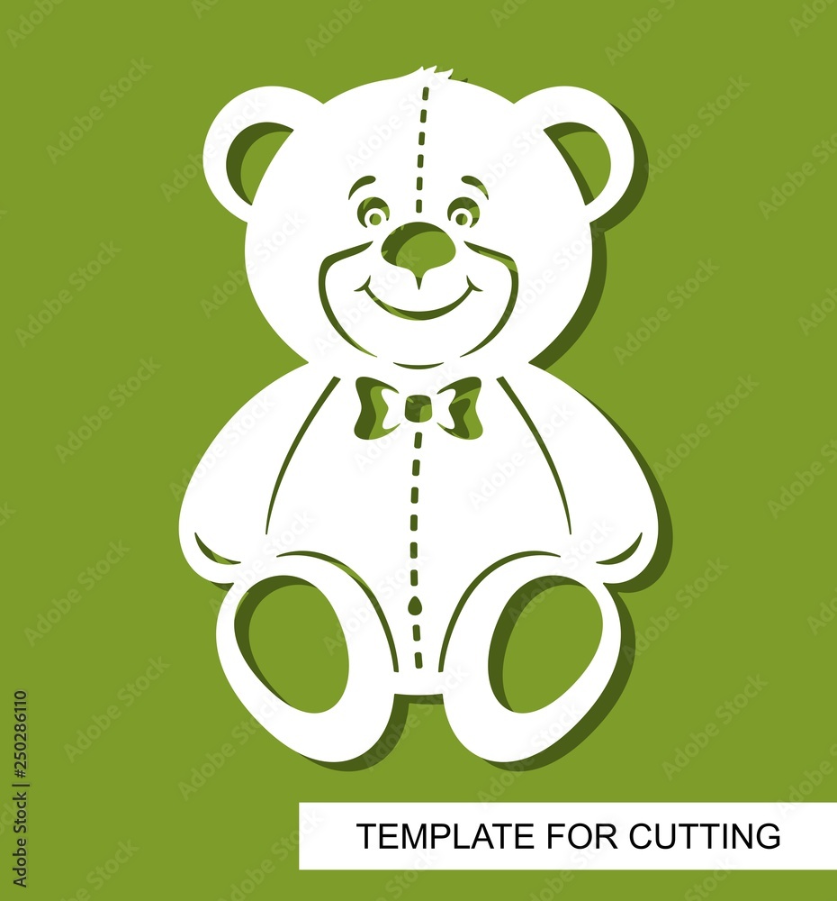 Silhouette of cute Teddy bear. Decor for children's room. White cartoon ...