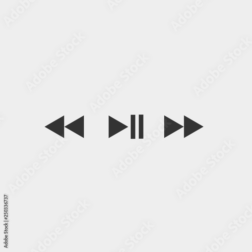 play pause forward rewind signs vector icon media - Buy this stock ...